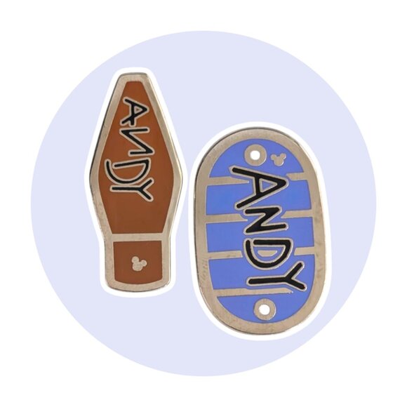 Disney | Accessories | Toy Story Disney Pins Andy Signature On Woody ...